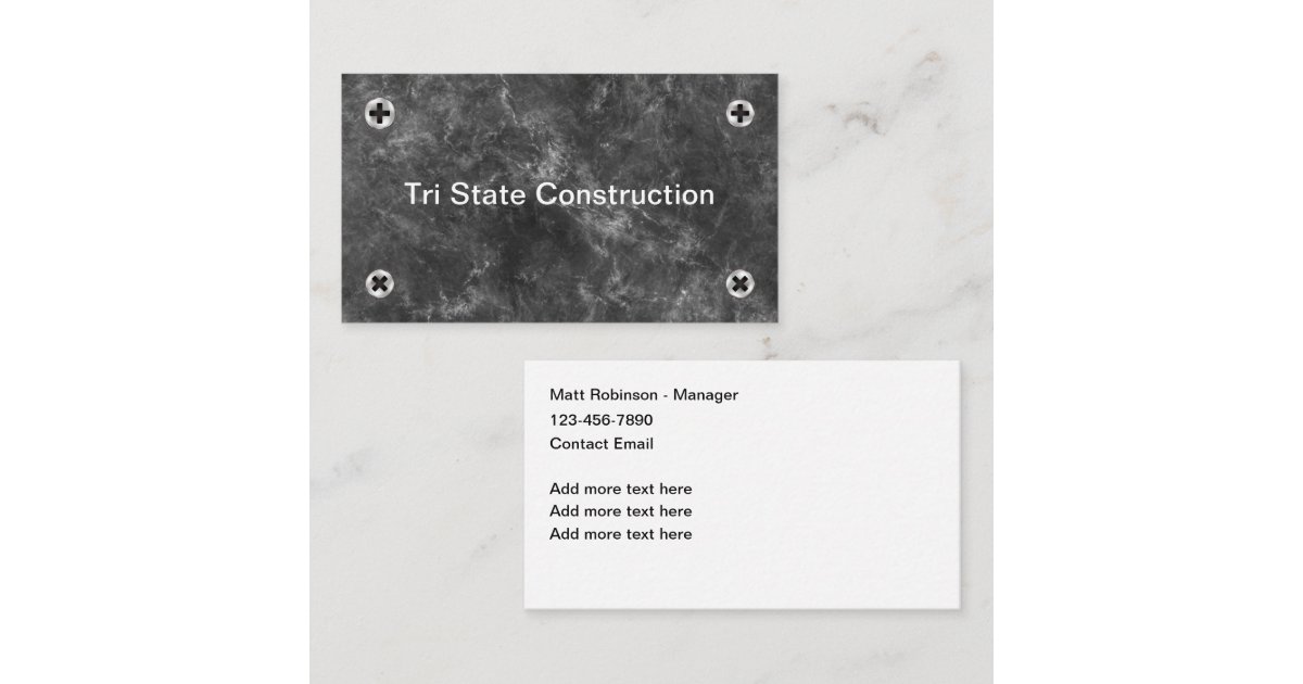 Cool Construction Fasteners Business Cards | Zazzle