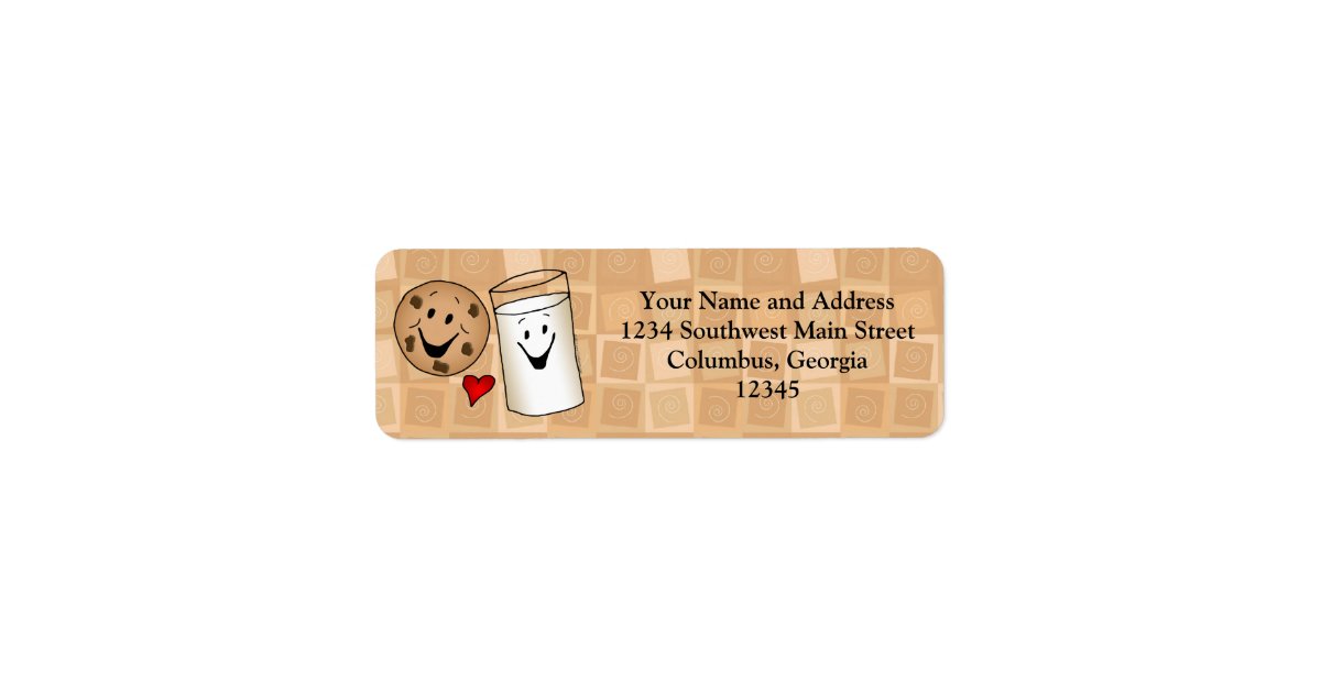 Cool Cookies and Milk Friends Cartoon Label | Zazzle