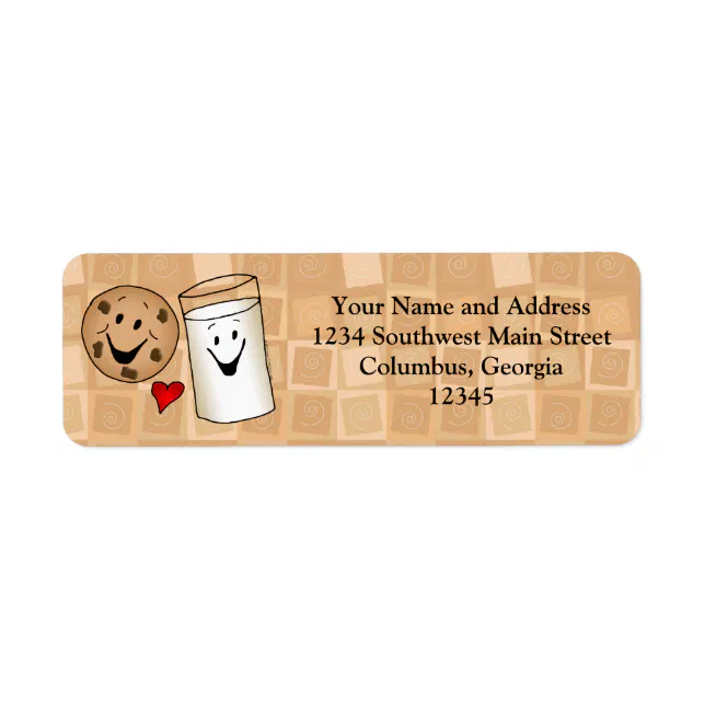 Cool Cookies and Milk Friends Cartoon Label | Zazzle