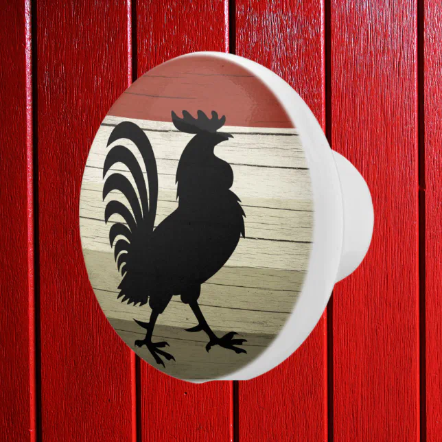 cool Country rooster kitchen Ceramic Knob | Zazzle
