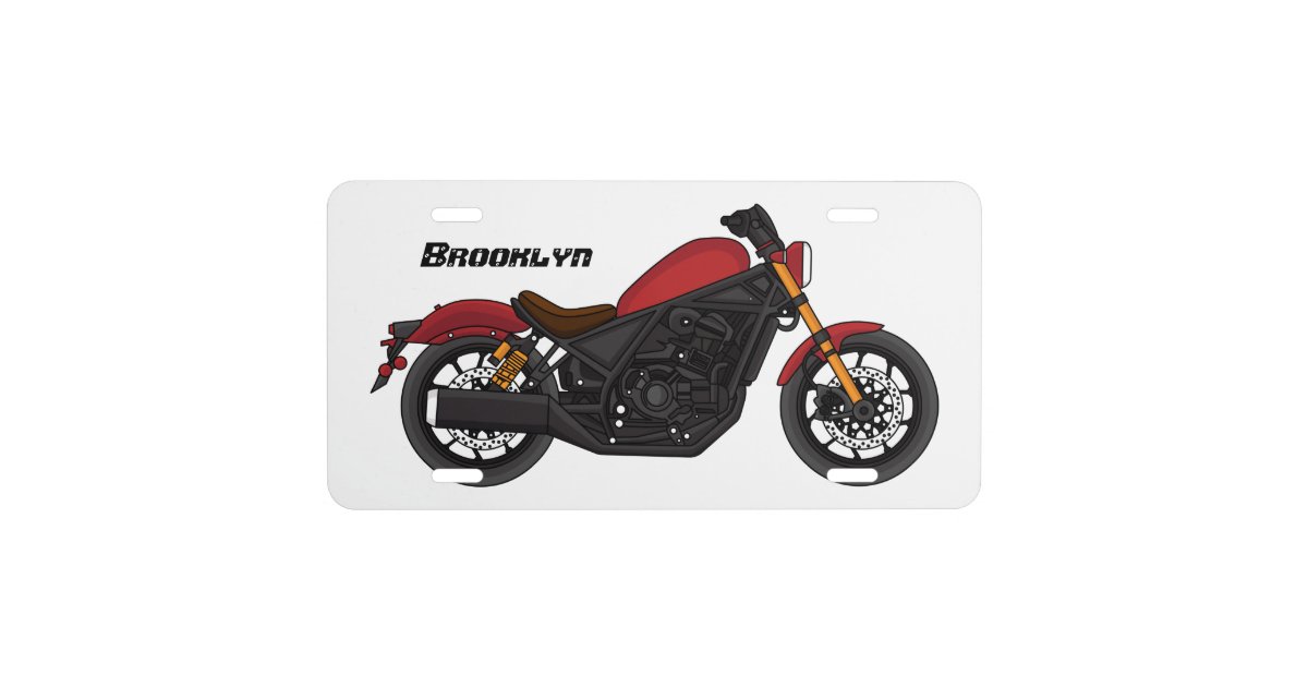 Cool cruiser style motorcycle license plate | Zazzle