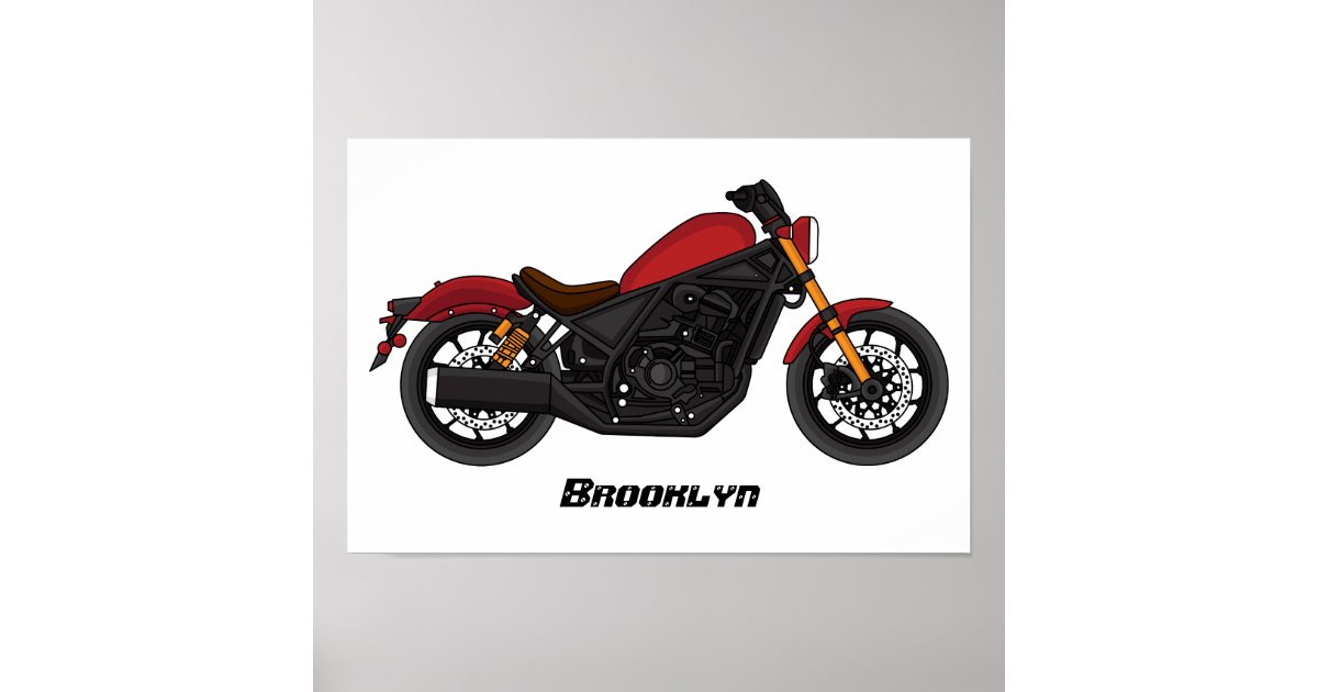 Cool cruiser style motorcycle poster | Zazzle