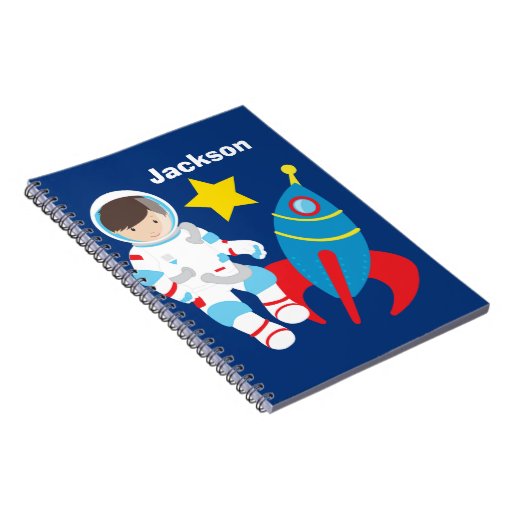 Cool Custom Astronaut Outer Space Kids Notebook | Zazzle