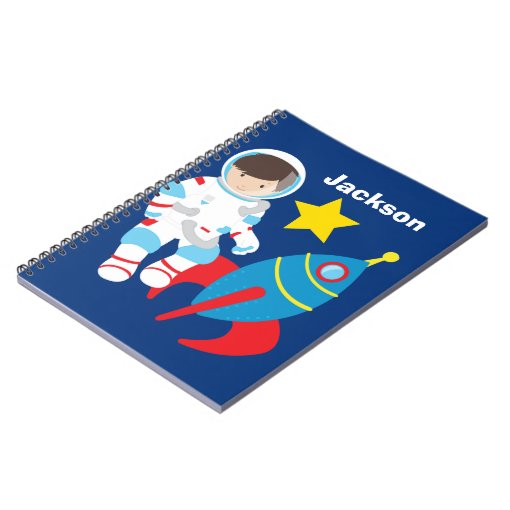 Cool Custom Astronaut Outer Space Kids Notebook | Zazzle