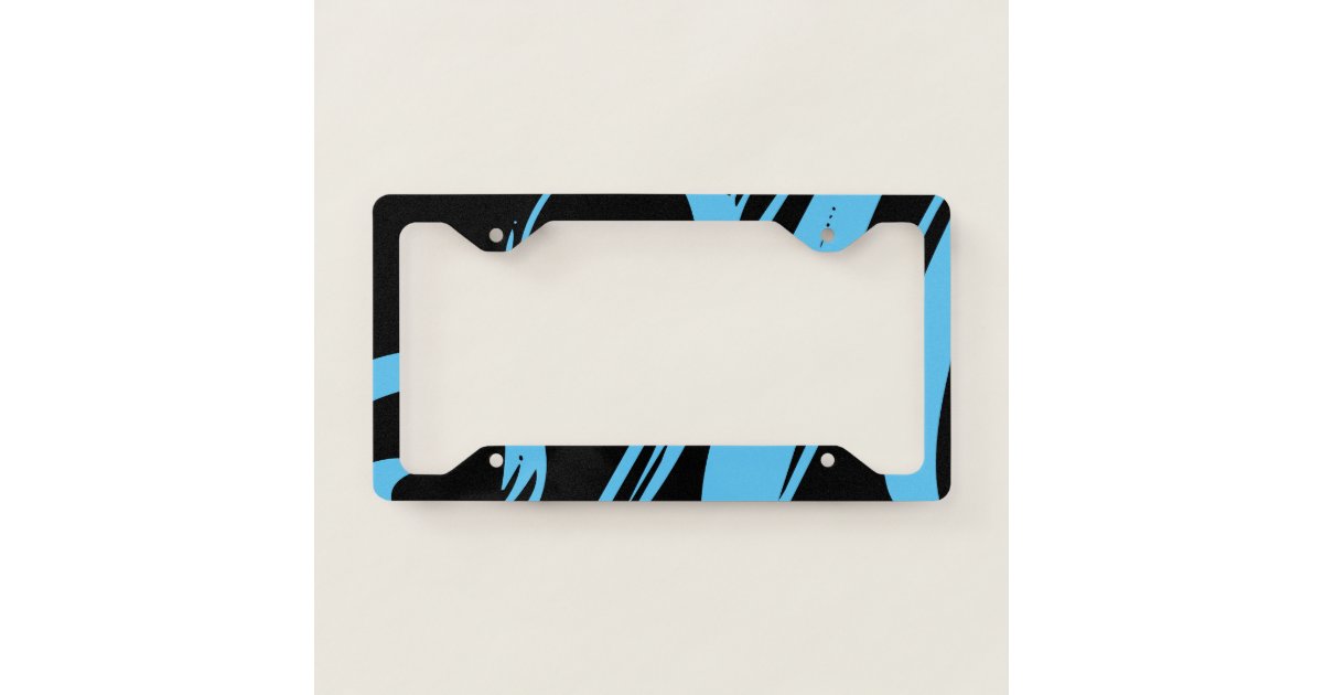 Cool Custom Black and Baby Blue License Plate Frame | Zazzle