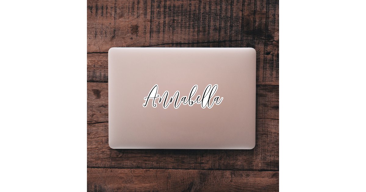 Cool Custom Name Script Laptop Sticker | Zazzle