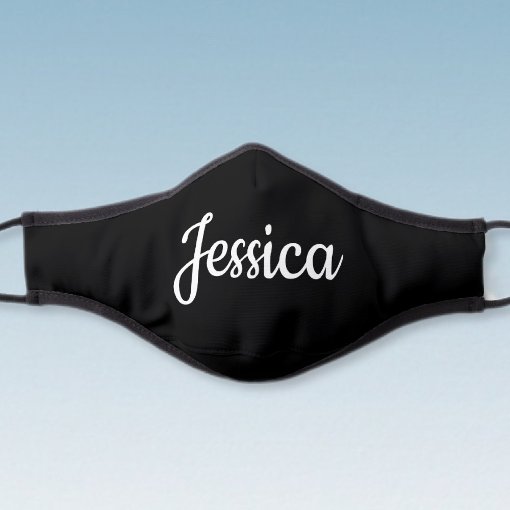 Cool Customizable Black All-Over Print Premium Face Mask | Zazzle