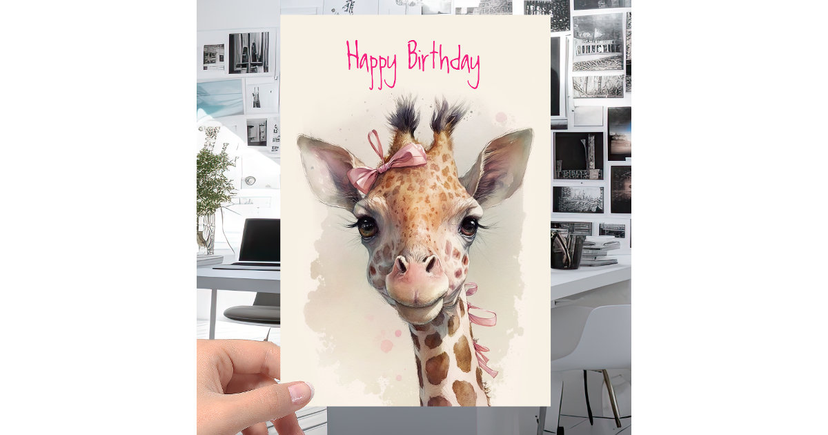 Cool Cute Giraffe - Funny Happy Birthday Card | Zazzle