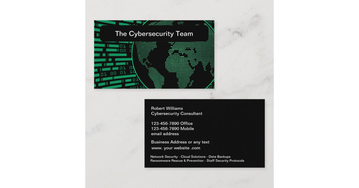 Cool Cybersecurity Defense Business Cards | Zazzle