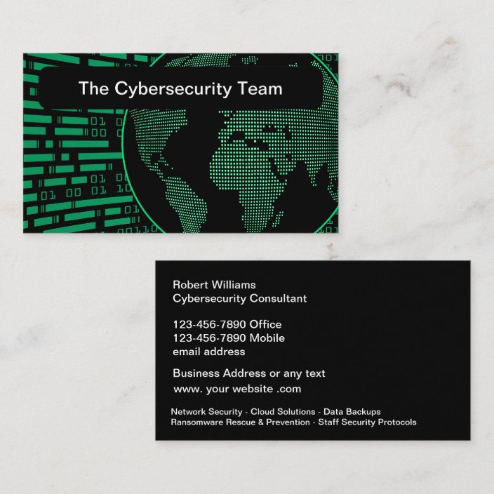 Cool Cybersecurity Defense Business Cards | Zazzle.com