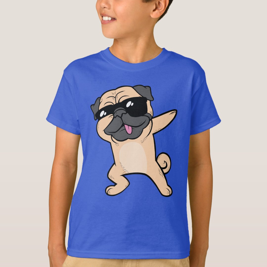 Cool Dabbing Pug Dog in Sunglasses T-Shirt | Zazzle