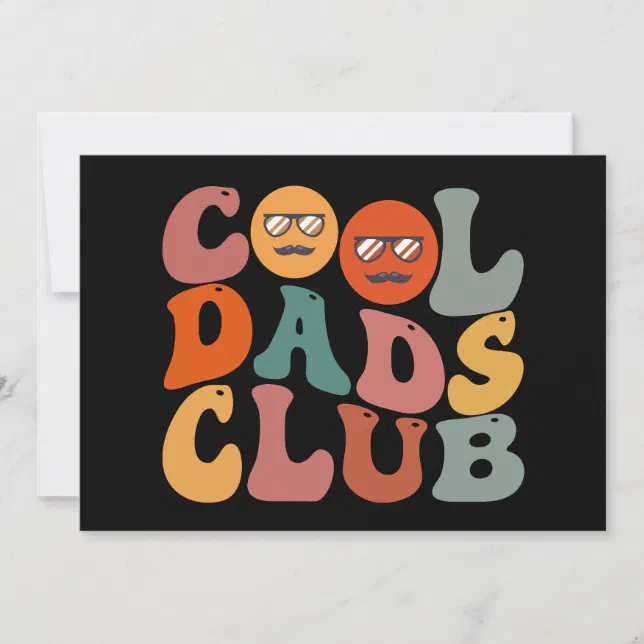 Cool Dads Club Dad Father's Day Retro Groovy Invitation | Zazzle