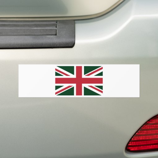 Cool Dark Green Red Union Jack British(UK) Flag Bumper Sticker | Zazzle