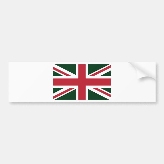 Cool Dark Green Red Union Jack British(UK) Flag Bumper Sticker | Zazzle.com