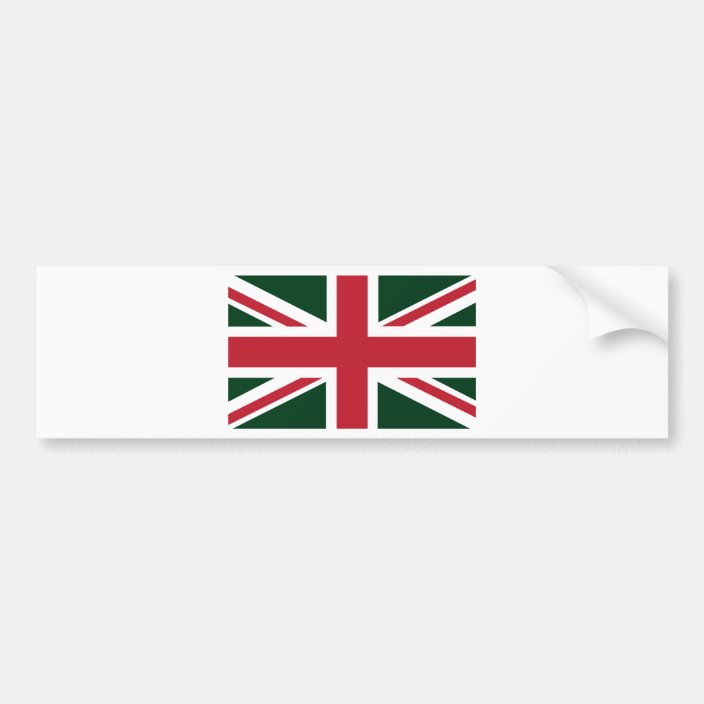Cool Dark Green Red Union Jack British(UK) Flag Bumper Sticker | Zazzle.com