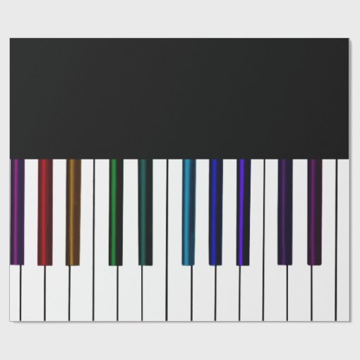 Cool Dark Psychedelic Piano Keys Wrapping Paper | Zazzle