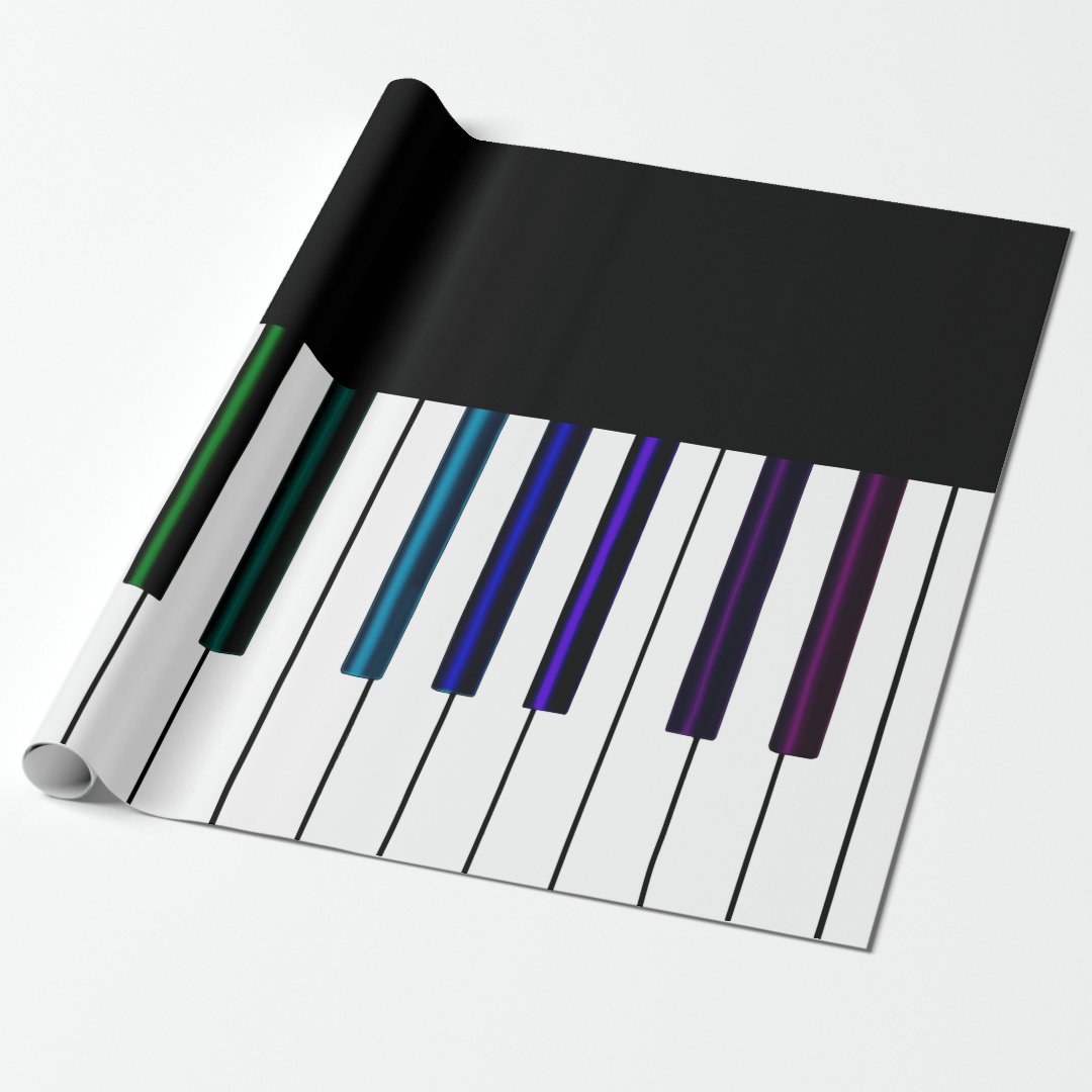 Cool Dark Psychedelic Piano Keys Wrapping Paper | Zazzle