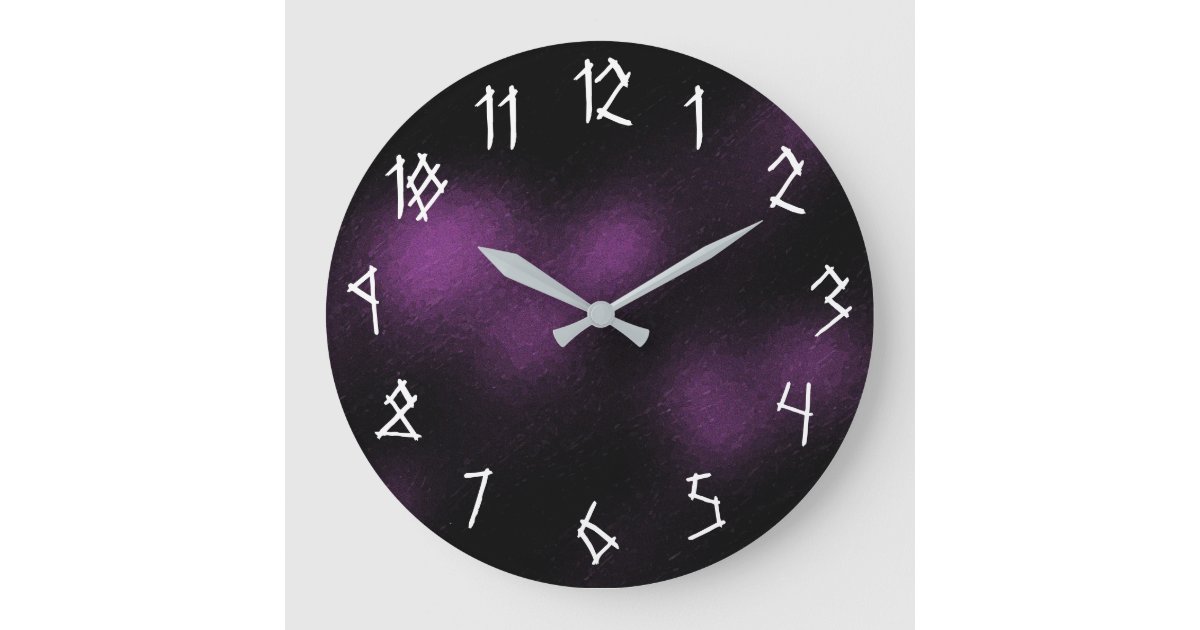 Cool Dark Purple Black Gothic Style Large Clock | Zazzle