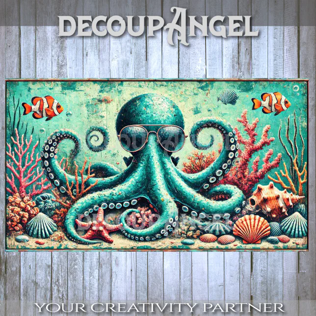 Cool Depths: The Stylish Octopus Decoupage Tissue Paper | Zazzle