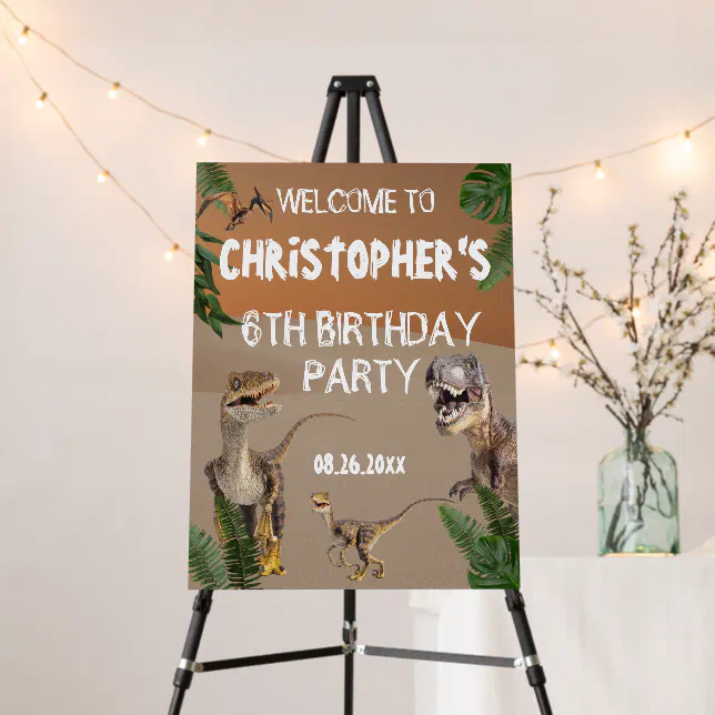 Cool Dinosaurs Birthday Party Foam Board | Zazzle