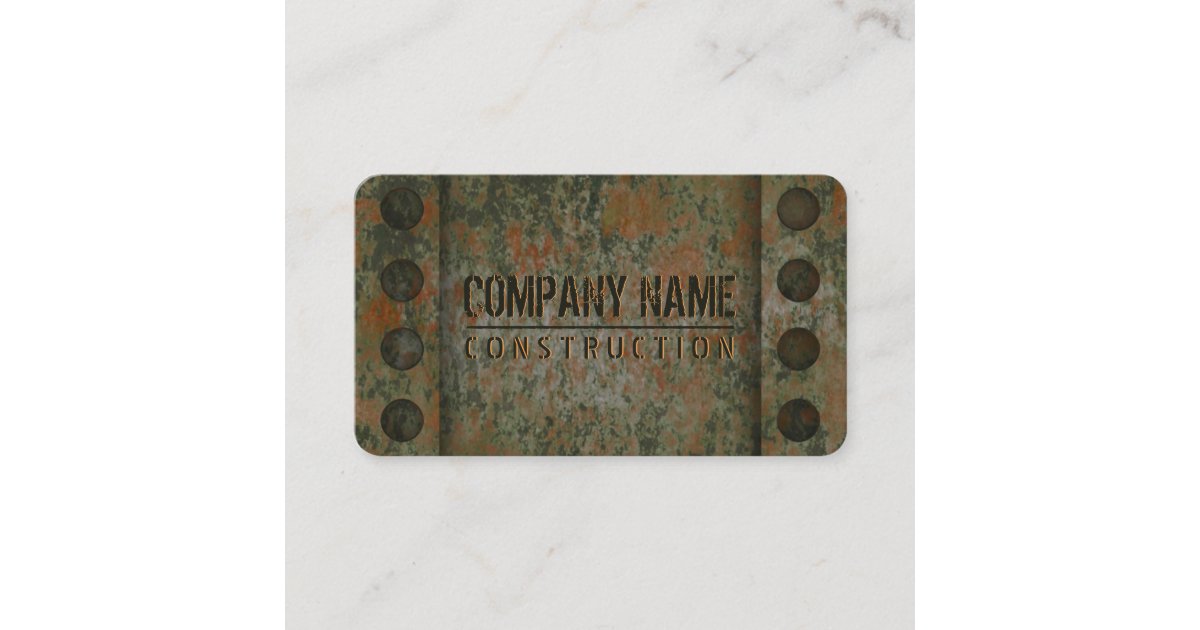 Cool Distressed Old Rusty Steel Metal Construction Business Card | Zazzle