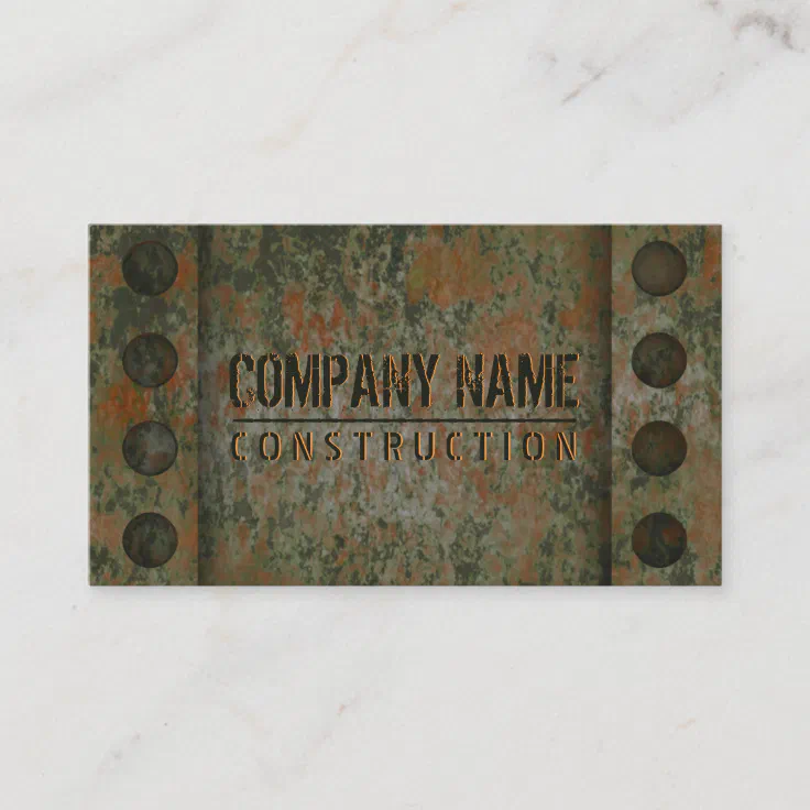 Cool Distressed Old Rusty Steel Metal Construction Business Card | Zazzle