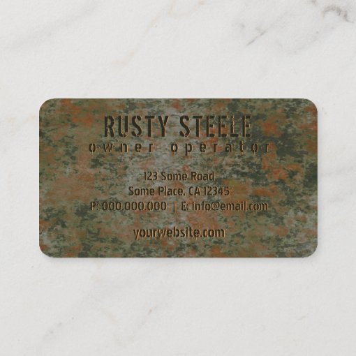 Cool Distressed Old Rusty Steel Metal Construction Business Card | Zazzle