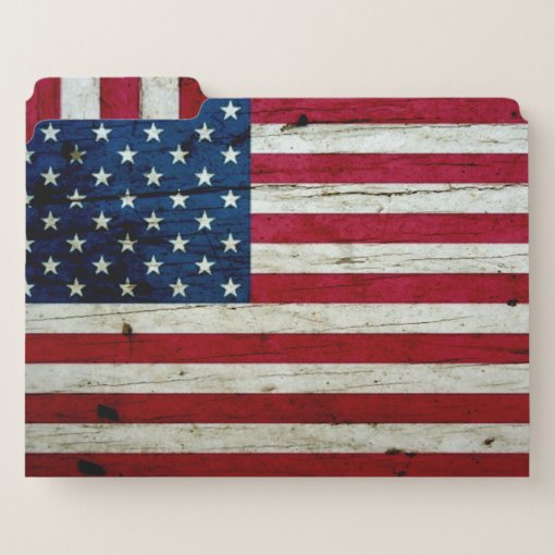 Cool Distressed Wood Rustic American Flag File Folder | Zazzle