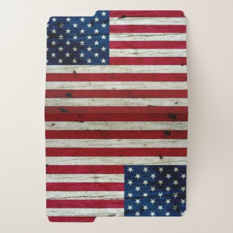 Cool Distressed Wood Rustic American Flag File Folder | Zazzle