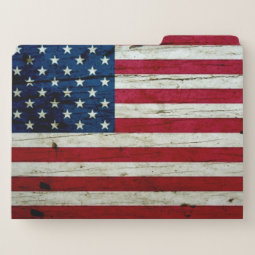Cool Distressed Wood Rustic American Flag File Folder | Zazzle