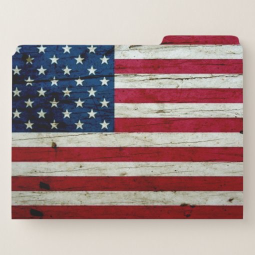 Cool Distressed Wood Rustic American Flag File Folder | Zazzle