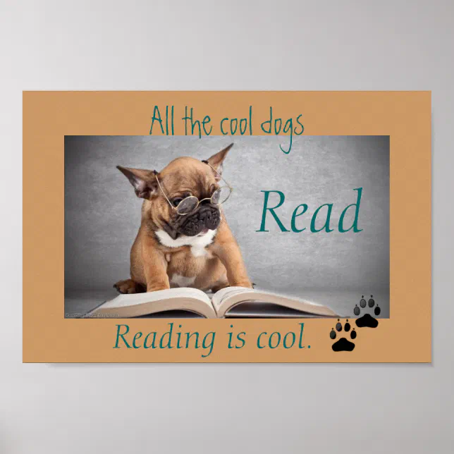 Cool Dogs Read Literacy Poster | Zazzle
