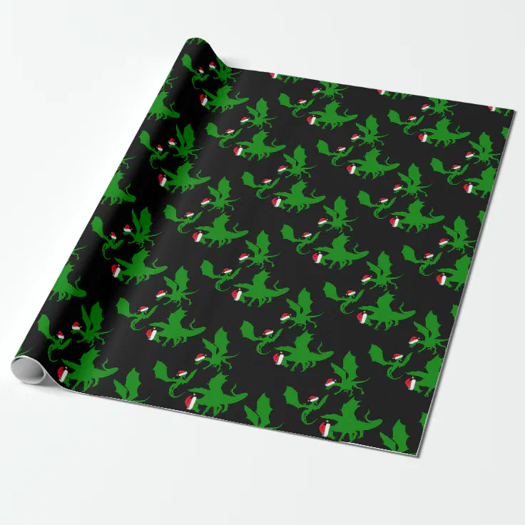 Cool Dragon Christmas Wrapping Paper | Zazzle