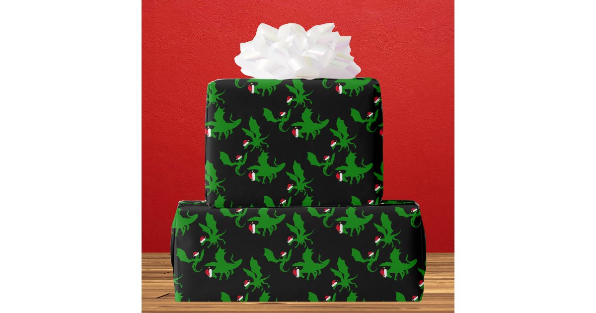 Cool Dragon Christmas Wrapping Paper | Zazzle