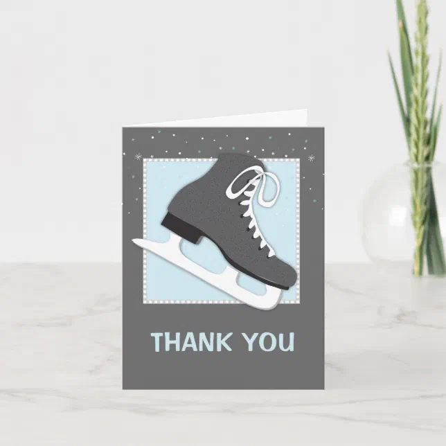 Cool Dudes Ice Skating Thank You Notecard | Zazzle
