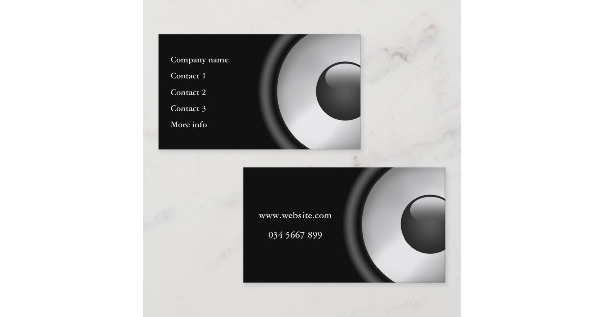Cool Elegant Music Speaker design Business Card | Zazzle