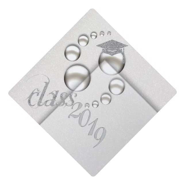 Cool Elegant Silver Glitter,Class 2019 Graduation Cap Topper | Zazzle