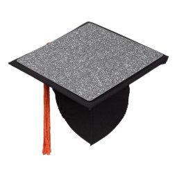 Cool Elegant Silver Glitter Graduation Cap Topper | Zazzle