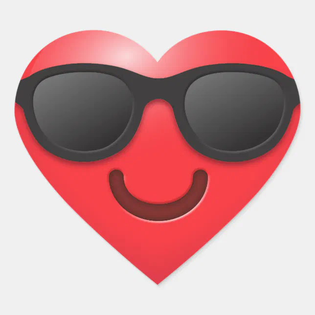 Cool Emoji Heart Heart Sticker | Zazzle