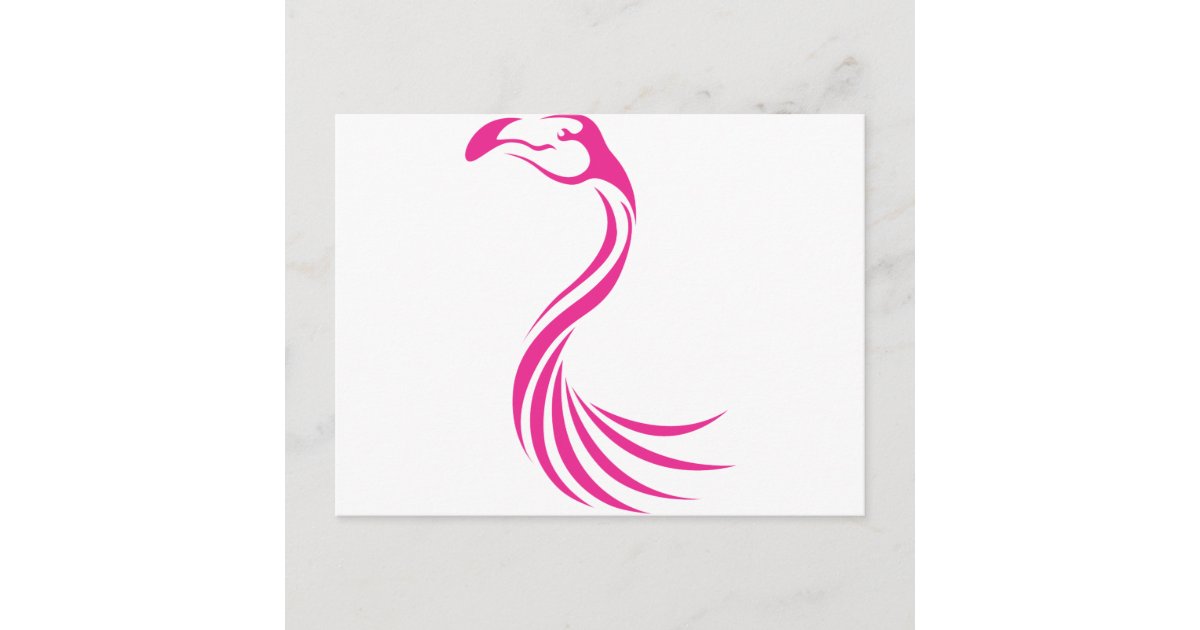 Cool Flamingo Greater Swish Logo Icon Style Postcard | Zazzle