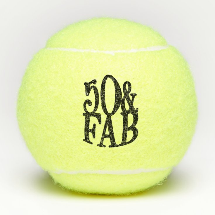 Cool Fun 50 & Fab Birthday Tennis Balls | Zazzle