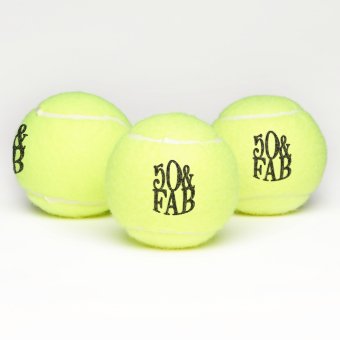 Cool Fun 50 & Fab Birthday Tennis Balls | Zazzle