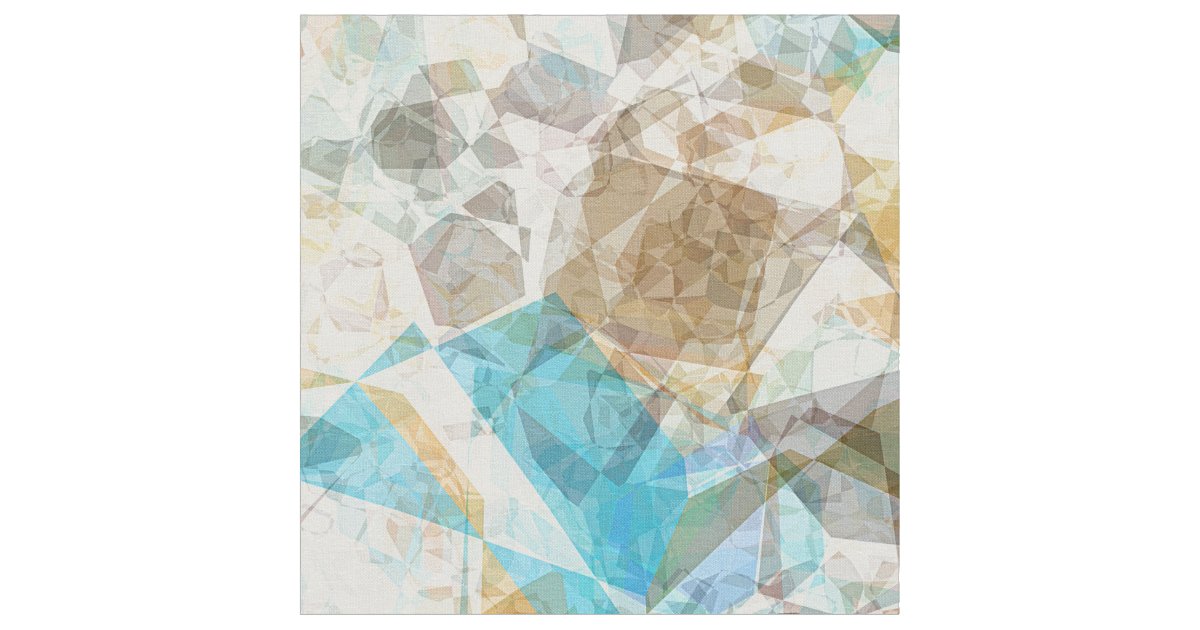 Cool Funky Modern Retro Polygon Mosaic Pattern Fabric | Zazzle