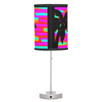 COOL FUNKY SUNSET PALM TREE TABLE LAMP | Zazzle