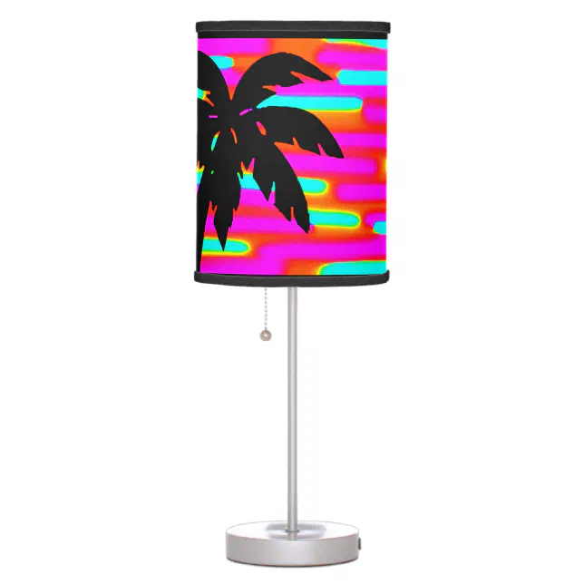 COOL FUNKY SUNSET PALM TREE TABLE LAMP | Zazzle