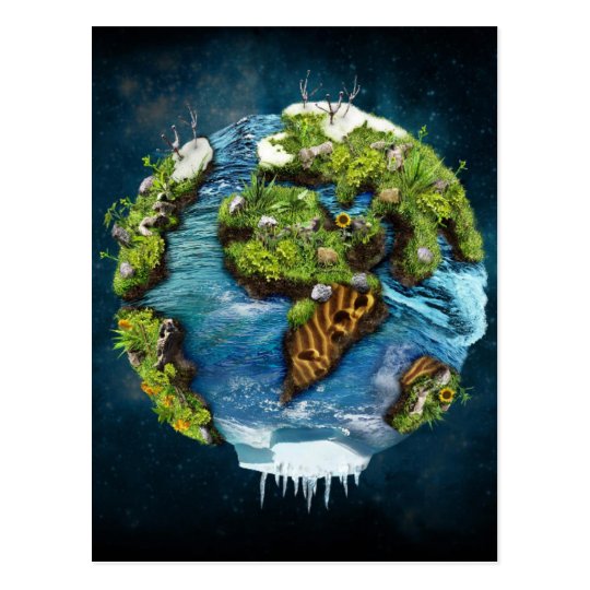 Cool Future Planet Earth Globe Design Postcard | Zazzle.com