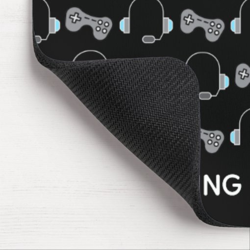 Cool Gamer Personalized Gaming Pattern BlacK Mouse Pad | Zazzle