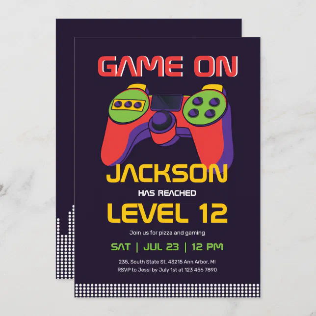 Cool Gaming Video Games Gamer Boy Birthday Invitation | Zazzle