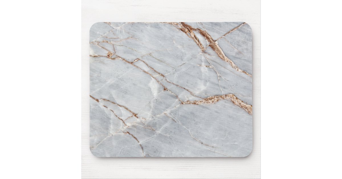 Cool Geometric Gray Gold Marble Mouse Pad | Zazzle