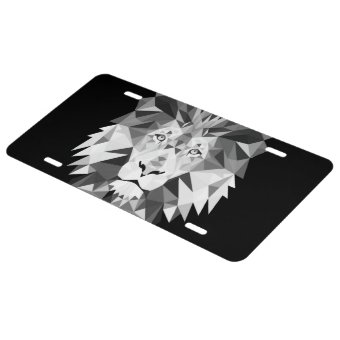 Cool Geometric Lion Head License Plate | Zazzle